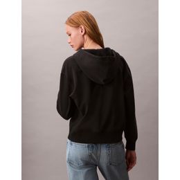 Damen Kapuzensweatshirt "ARCHIVE LOGO FRENCH TERRY FZ HOO", schwarz, Gr. XXS, Calvin Klein Jeans, unifarben, Sweatware, Obermaterial: 86% Baumwolle,
