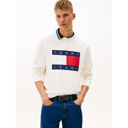 Tommy Jeans Damen Sweatshirt "TJM BIG FLAG CREWNECK"ancient wei&szlig;, Gr. XXL, Sweatware, Obermaterial: 100% Baumwolle, Sweatshirts, regular fit