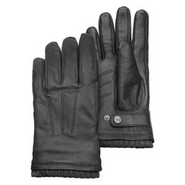 Pearlwood Herren Lederhandschuhe "Newton", schwarz, Gr. 8,5, unifarben, Ziegenleder, Handschuhe, leichte Vintage Optik durch Waxfinish