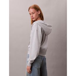 Damen Kapuzensweatshirt "ARCHIVE LOGO FRENCH TERRY FZ HOO", grau, Gr. XXS, Calvin Klein Jeans, Sweatware, Obermaterial: 86% Baumwolle, 14% Polyester,