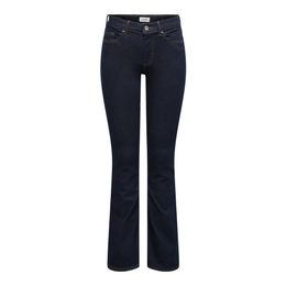 Only Damen Bootcut-Jeans "ONLBLUSH MID WAIST FLARED DNM BOX", blau, Gr. M, unifarben, Denim/Jeans, Obermaterial: 92% Baumwolle, 6% Elastomultiester,