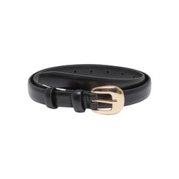 Synthetikg&uuml;rtel Urban Classics "Urban Classics Chunky Buckle Slim Belt", Damen, Gr. L/XL, schwarz, gold, 100% Polyurethan, G&uuml;rtel