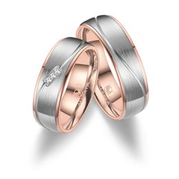 MARRYA Damen Trauring "Titan Ringe Trauringe Eheringe Partnerringe", 68, Titan, rosa, Titan, Fingerringe