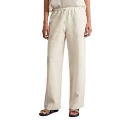 Marc O'Polo MARC O'POLO Damen Chinohose "mit teil-elastischem Bund", beige, Casual, Gr. 46, unifarben, Obermaterial: 100% Leinen; Futter: 100% Baumwolle, Hosen