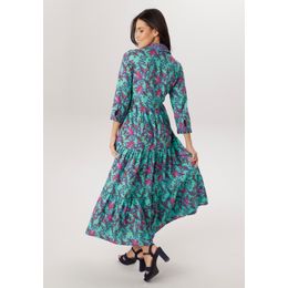 Damen Maxikleidmintgr&uuml;n, hellblau, orange, schwarz, pink, wei&szlig;, Gr. 44, Aniston SELECTED, bedruckt, gebl&uuml;mt, gemustert, Web, Obermaterial: 100%