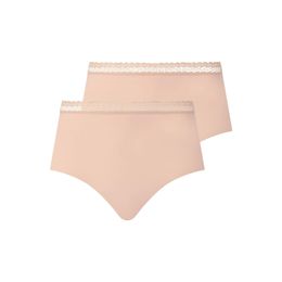 Chantelle Damen Slip "Slip Taillen Slip Cozy Chic 2P 2er Pack", Gr. M, beige, Obermaterial: 80% Modal CMD. 20% Elasthan EL., Unterhosen