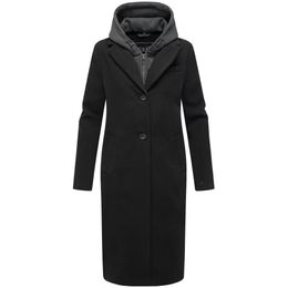 Navahoo Damen Langmantel "Kekstraum 14", schwarz, Gr. M, Obermaterial 1: 95% Polyester, 3% Viskose, 2% Elasthan. Obermaterial 2: 100% Polyester.