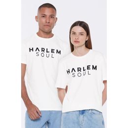 Rundhalsshirt Harlem Soul, Damen, Gr. L, wei&szlig;, Single Jersey, Material: 100% Baumwolle, bedruckt, regular fit normal, Rundhals, eingesetzt gerader Abschluss, Shirts Rundhalsshirt, aus Baumwolle