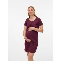 MAMALICIOUS Damen Umstandsnachthemd "MLMIRA SOLID JRS NIGHTGOWN 2F A. E. NOOS", Gr. XLfig, Jersey, Obermaterial: 100% Baumwolle, unifarben, Kleider,