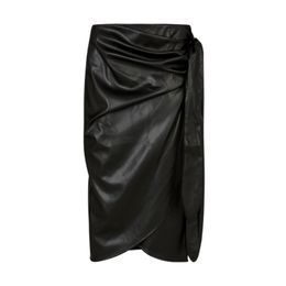 Lily & Lionel LILY AND LIONEL Damen Midirock "Nia Draped Midi Skirt Damen"schwarz, Gr. 44, 100% Polyurethan, R&ouml;cke
