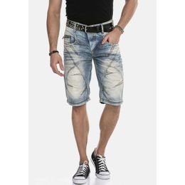 Cipo & Baxx CIPO & BAXX Herren Jeansbermudas "Bermuda & Short", blau, Basic, Gr. 30, unifarben, 100% Baumwolle, Jeans, aus reiner Baumwolle