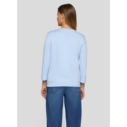Rabe Damen Rundhalspullover, blau, Gr. 36, unifarben, Strick, Obermaterial: 75% Viskose, 25% Polyamid, Pullover