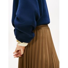 Tommy Hilfiger Damen Plisseerock "FLUID PLEATED PULL ON MIDI SKIRT"nordic taupe, Gr. 40, unifarben, Web, Obermaterial: 100% Polyester, R&ouml;cke