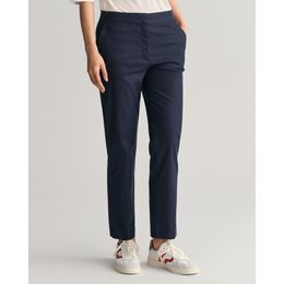 Gant Damen Stoffhose "SLIM SLACK", blau, Gr. 36, Web, Obermaterial: 59% Baumwolle, 38% Polyamid, 3% Elasthan, Hosen, mit B&uuml;gelfalten an Vorder- und