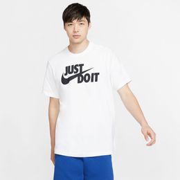 Nike Sportswear Herren T-Shirt "M NSW TEE JUST DO IT SWOOSH", schwarz-wei&szlig;, Gr. L, Jersey, Obermaterial: 100% Baumwolle, Shirts, mit Logodruck auf