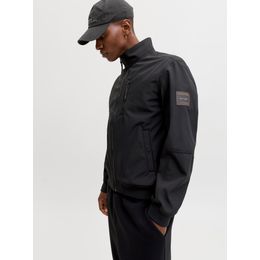 Jack & Jones JACK & JONES Herren Softshelljacke "JJEPARKER SOFTSHELL BOMBER SN"schwarz, Gr. L, unifarben, Web, Obermaterial: 100% Polyester, Jacken,