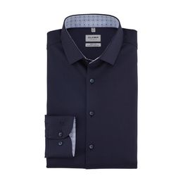 OLYMP Herren Businesshemd "24/7 - Level 5 - Climate Control", blau, Gr. 46, Web, Obermaterial: 64% Baumwolle, 27% Polyester, 9% Elasthan, Hemden,