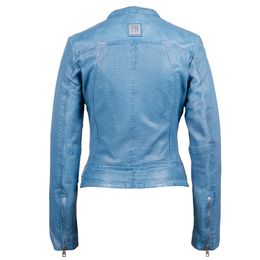 Freaky Nation Damen Lederjacke "Summer Miss Tula-FN"blau, Gr. M, Oberstoff: 100% Leder. Futter: 100% Baumwolle, Jacken