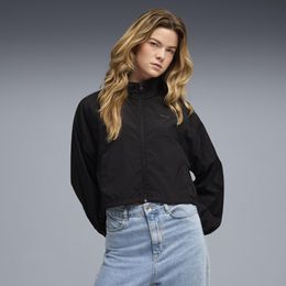 Puma Damen Trainingsjacke "HER Relaxed Gewebte Rei&szlig;verschluss-Jacke Damen", schwarz, Gr. L, Obermaterial: 100% Nylon. Taschenfutter: 100% Nylon,