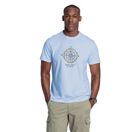 DELMAO Herren T-Shirt, blau, Gr. XXXL, bedruckt, Single Jersey, Obermaterial: 100% Baumwolle, Shirts, Kurzarm, bedruckt, Rundhals, aus Baumwolle