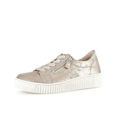 Gabor Damen Sneaker "Sneaker low Effektleder", Gr. 36beige, Schuhe