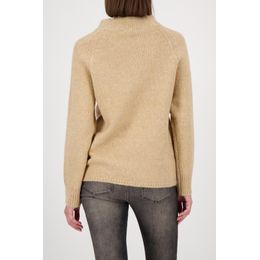 monari Damen Strickpulloverbeige, Gr. 36, clean, unifarben, Strick, Obermaterial: 50% Polyacryl, 28% Polyester, 13% Wolle, 9% Alpaka, Pullover, mit