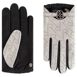 Roeckl Lederhandschuhe 'NICE TOUCH' Damen Gr&ouml;&szlig;e M creme / schwarz