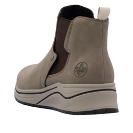 Rieker Damen Chelseaboots, Gr. 41, beige, Elastischer Einsatz, Nubuklederimitat, Schuhe, Boots, Stiefelette, High Top Sneaker, Keilboots mit