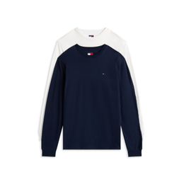 Tommy Jeans Herren Longsleeve "TJM SLIM 2PACK L/S EXT", blau, Gr. XXXL, Single Jersey, Obermaterial: 100% Baumwolle, Shirts