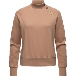 Ragwear Damen Sweatshirt "Majjorka Solid", beige, Gr. S, Sweatware, Material: 70% Baumwolle, 30% Polyester, Sweatshirts, Damen Langarmshirt mit