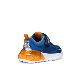 Geox M&auml;dchen Sneaker "Blinkschuh J ACTIVART ILLUMINUS", Gr. 33, blau, Lederimitat, Textil, Schuhe, Klettschuh mit Looney Tunes Motiv, Gr&ouml;&szlig;enschablone