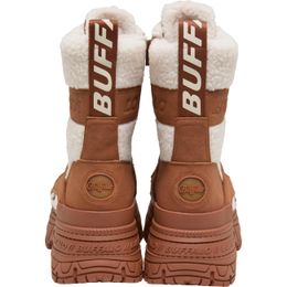Buffalo Damen Stiefel "Buffalo FUSION COM HI WARM - VEGAN NUBUCK/FUR", Gr. 39cognac, cream, Polyurethan, unifarben, Schuhe