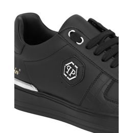 Philipp Plein Herren Sneaker "Cocco Crocco Gepr&auml;gt", Gr. 47, schwarz, Schuhe