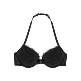Lascana Damen Push-up-BH, Gr. 85, schwarz, Microtouch, Obermaterial: 60% Polyamid, 35% Polyester, 5% Elasthan, BHs, mit 2 Tragevarianten, als