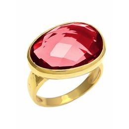 Gemshine Ring 'Turmalin Quarz' Damen Gr&ouml;&szlig;e 50/60 gold / rot