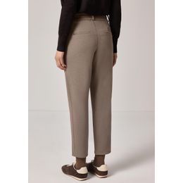 Street One Damen 7/8-Hose, beige, Gr. 46, unifarben, Stoff, 50% Polyester, 46% Baumwolle, 4% Elasthan, Hosen, Middle Waist