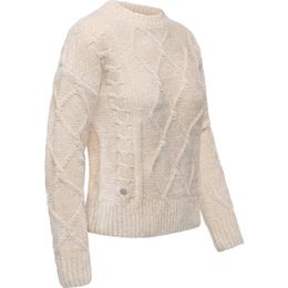 Ragwear Damen Strickpullover "Jannina", beige, Gr. XXL, Material: 100% Polyester, Pullover, Gestrickter gemusterter Pullover