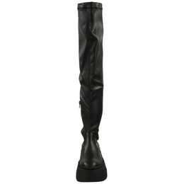 Steve Madden Damen Overkneestiefel "Steve Madden Stiefel Leder/Textil", Gr. 39, schwarz, Leder, Textil, Schuhe