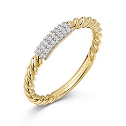 Firetti Damen Fingerring "Schmuck Geschenk Gold 333 Damenring Ring Kordel bicolor", 60, Gelbgold 333, 2mmgelbgoldfarben, wei&szlig;goldfarben,