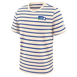 Nike Damen T-Shirt "Nike T-Shirt Seattle Seahawks Nike Rewind Club Striped Tee", beige, Gr. S, 100% Baumwolle, Shirts