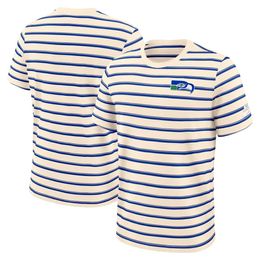 Nike Damen T-Shirt "Nike T-Shirt Seattle Seahawks Nike Rewind Club Striped Tee", beige, Gr. XL, 100% Baumwolle, Shirts