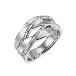 Firetti Damen Fingerring "Schmuck Geschenk Silber 925 Silberring Silberring vergoldet glitzernd", 58, Silber 925 (Sterlingsilber), 4,6mm, silber,