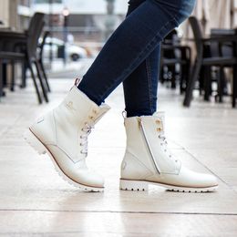 Panama Jack Damen Winterboots "FARA IGLOO TRAV", Gr. 42, wei&szlig;, Nappaleder, kontrastfarbene Details, unifarben, Schuhe, Schn&uuml;rboots,