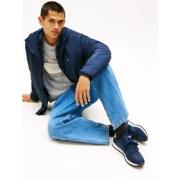 Tommy Jeans Herren Sneaker "TJM CLASSIC RUNNER", Gr. 40dunkelblau, Textil, Veloursleder, unifarben mit Farbeins&auml;tzen, Schuhe, Freizeitschuh,