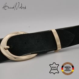 AnnaMatoni Damen Lederg&uuml;rtel "AnnaMatoni Damen Lederg&uuml;rtel in hochwertigem Velour Leder 3,5cm", schwarz, Gr. 105, 100% Leder, G&uuml;rtel