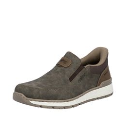 Rieker Herren Slipper "Ready2GO", Gr. 43braun, Lederimitat, Schuhe, Schlupfschuh, Halbschuh, Slip-on Sneaker mit Stretcheins&auml;tze
