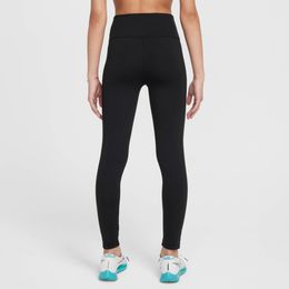 Nike M&auml;dchen Leggings "G NK DF ONE TGHT"schwarz, wei&szlig;, Gr. S, Obermaterial: 80% Polyester, 20% Elasthan, Hosen, sportlicher Stil, f&uuml;r aktive Kinder,