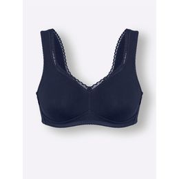 SuSa Damen B&uuml;gelloser BH, Gr. 80, blau, 83% Baumwolle, 10% Polyamid, 7% Elasthan, BHs