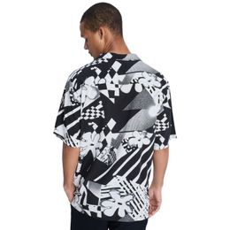 Quiksilver Herren Kurzarmhemd "Safe Paradise", schwarz-wei&szlig;, Gr. XS, Obermaterial: 100% Viskose., Hemden