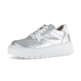 Gabor Damen Sneaker "Sneaker low Materialmix Leder", Gr. 42silber, Schuhe